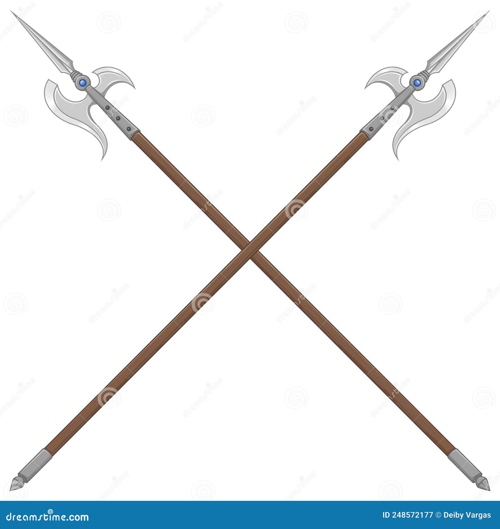 Halberd Medieval Horned Weapon Stock Vector - Illustration of edged ...