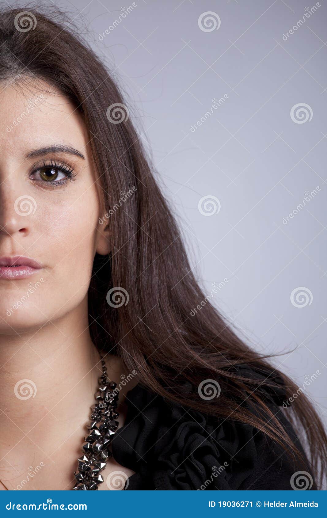 Halbes Gesicht Einer Schönen Frau Stockbild - Bild von erwachsener ...