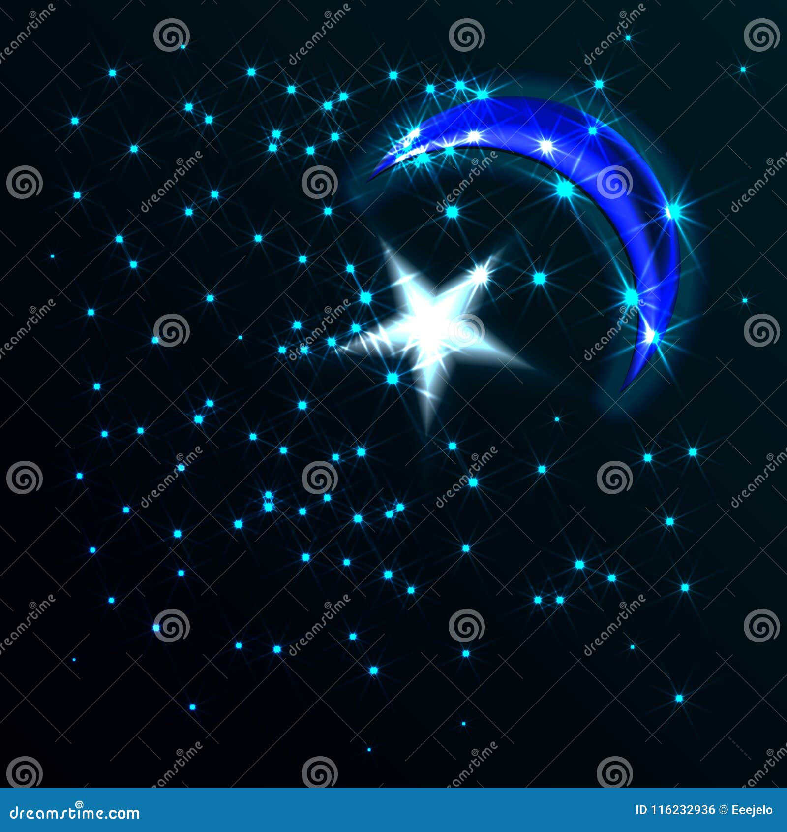 Halbmond und Stern stock abbildung. Illustration von auszug - 116232936