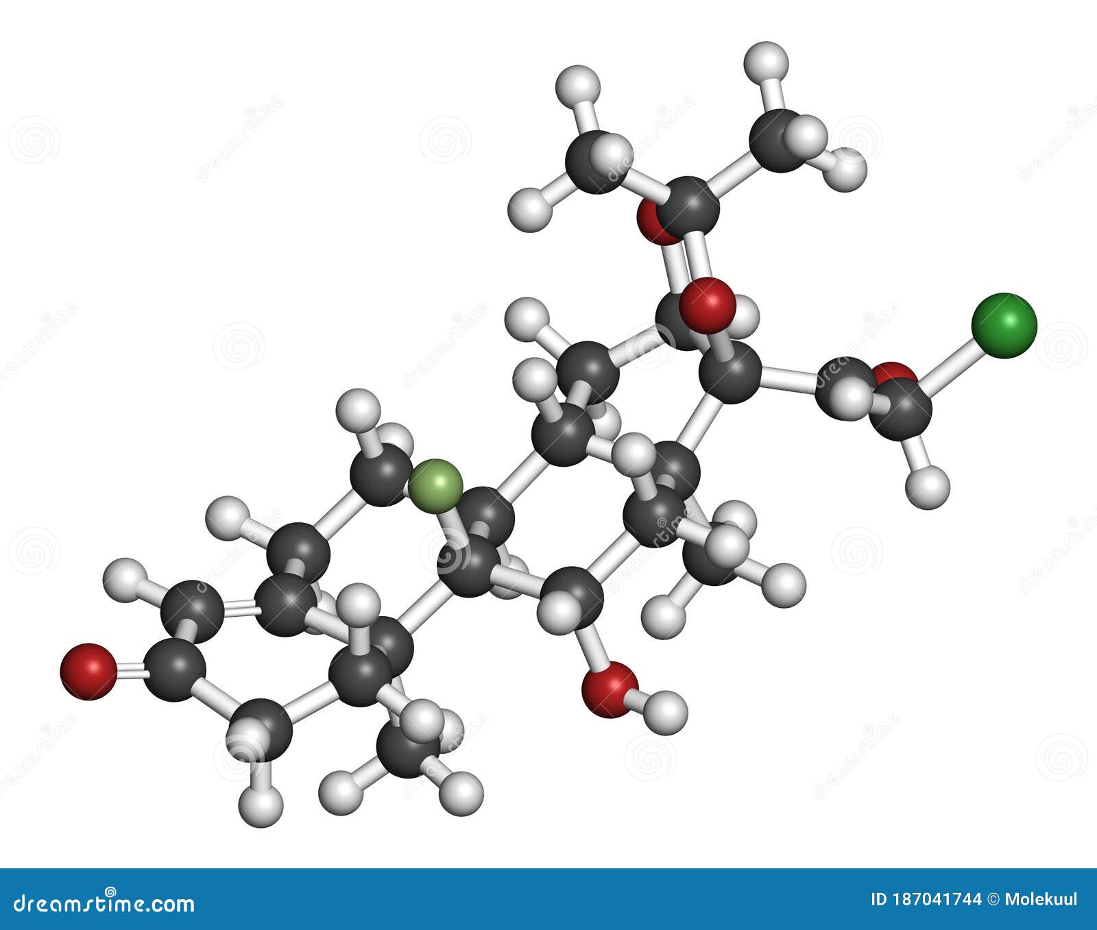 Halcinonide Topical Corticosteroid Drug Molecule. 3D Rendering Stock ...