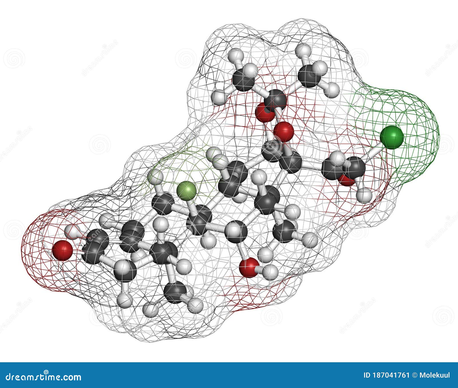 Halcinonide Topical Corticosteroid Drug Molecule. 3D Rendering Stock ...