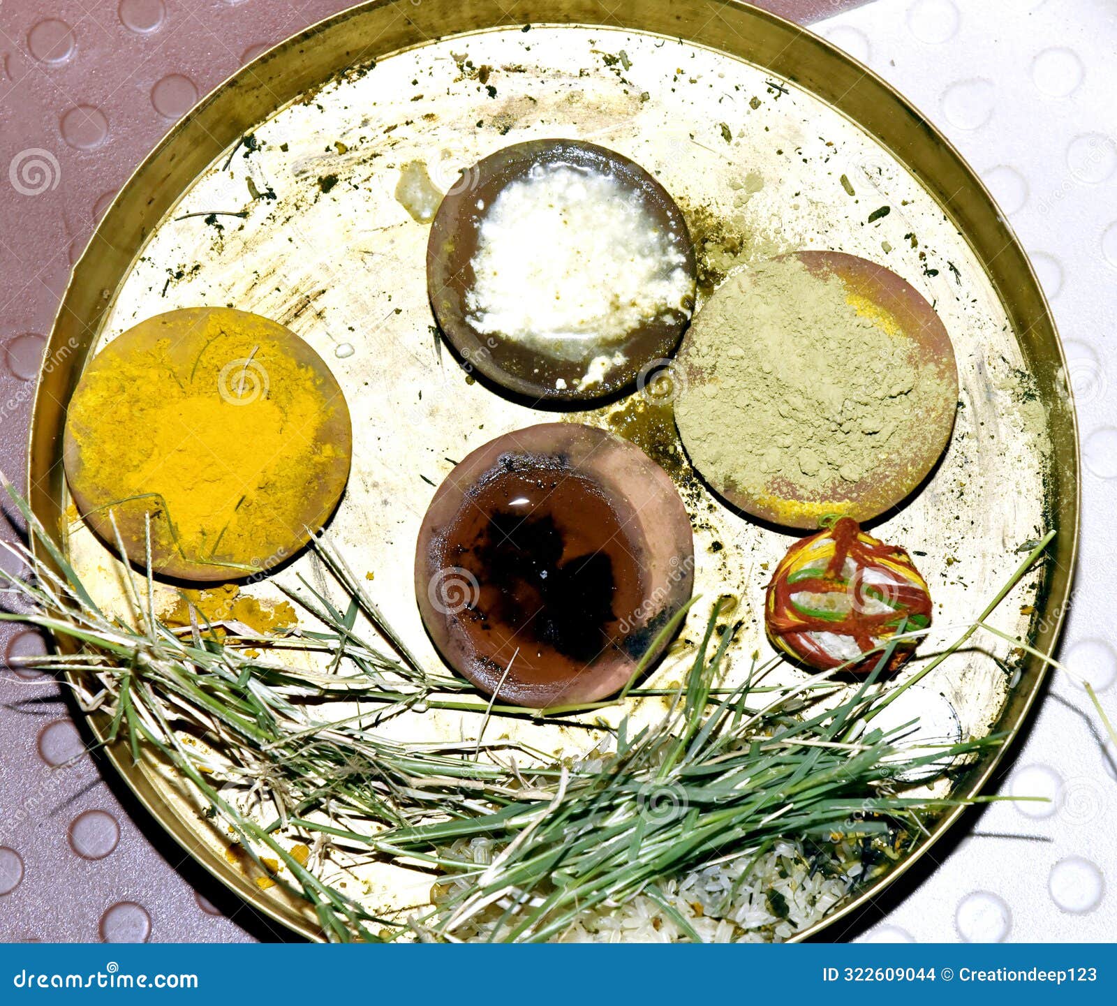 Haldi Ceremony plate stock photo. Image of religion - 322609044