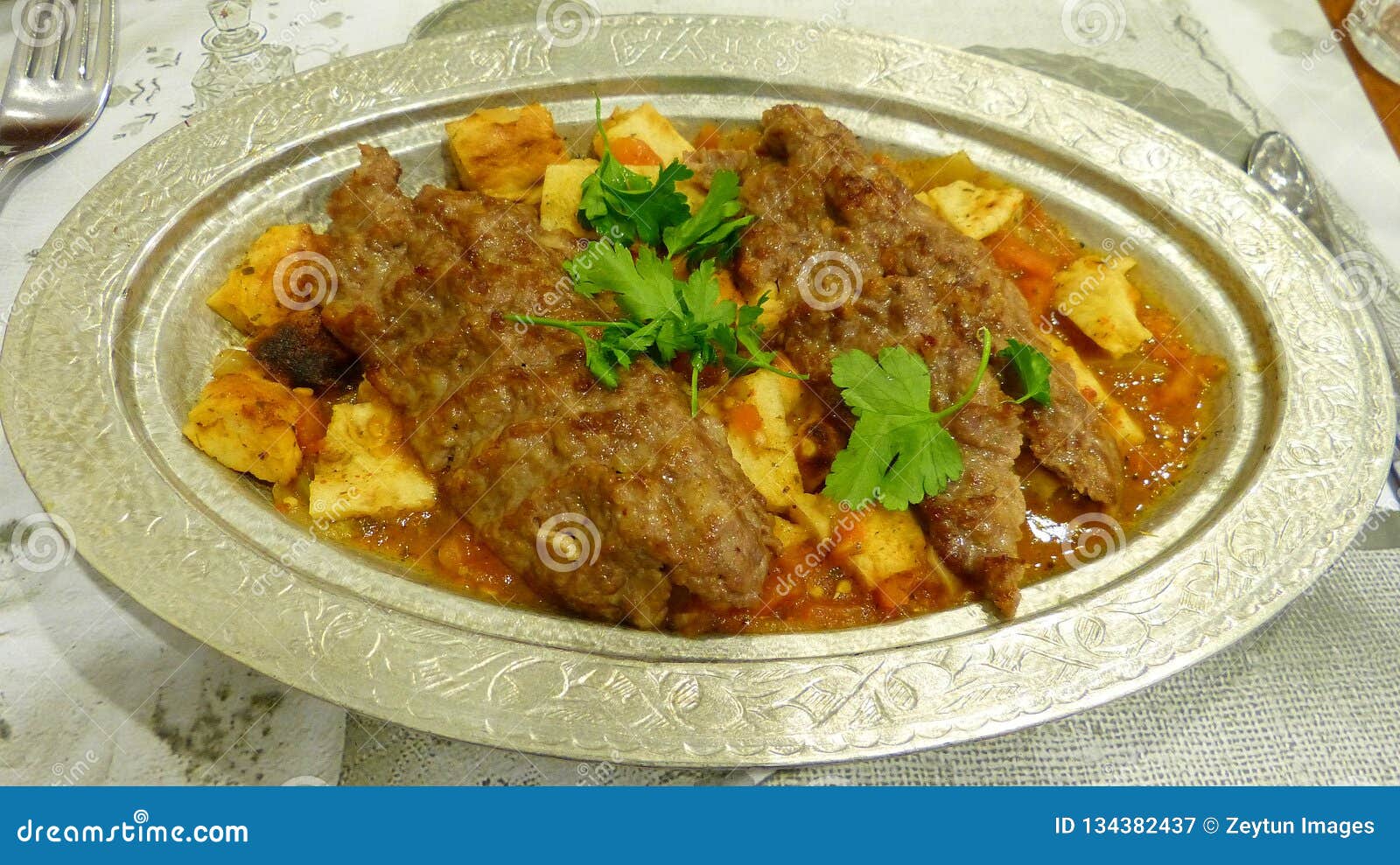 Halep Kebap with Bread, in Turkey. Stock Image - Image of food, healthy ...