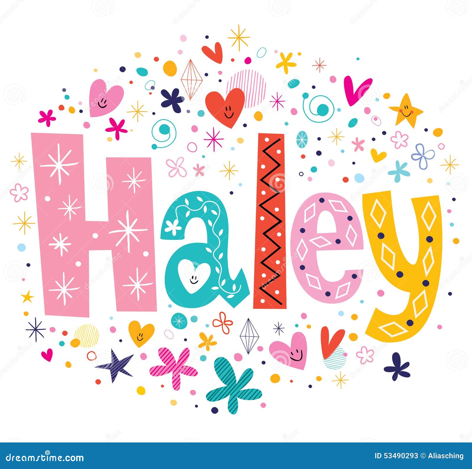 Haley girls name stock vector. Illustration of logo, decorative - 53490293