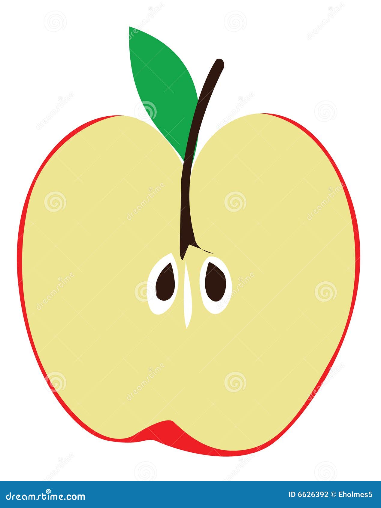 Half of Apple stock illustration. Illustration of half - 6626392