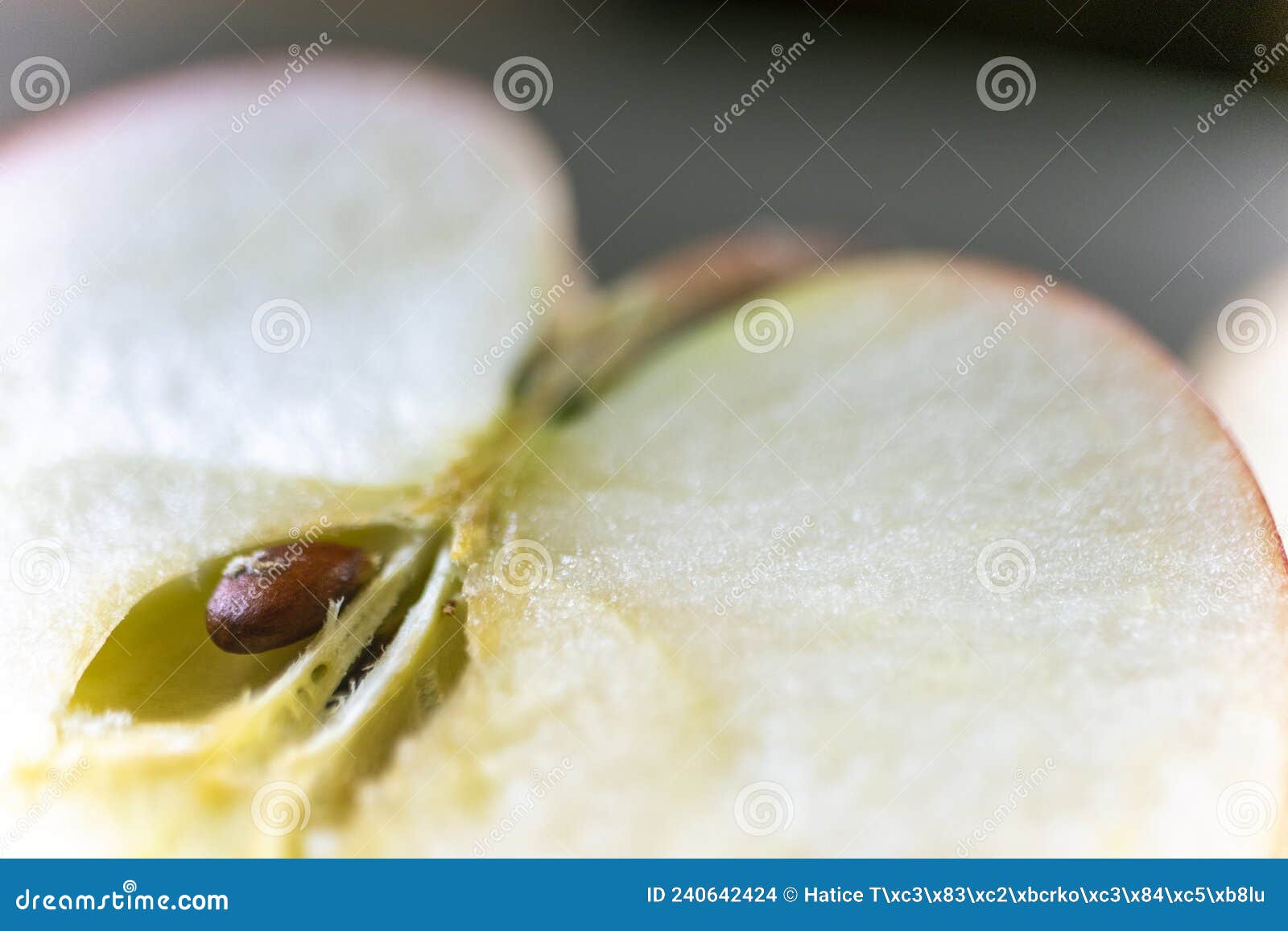 Half of an Apple Cut in Half. Close Up Stock Photo - Image of piece ...