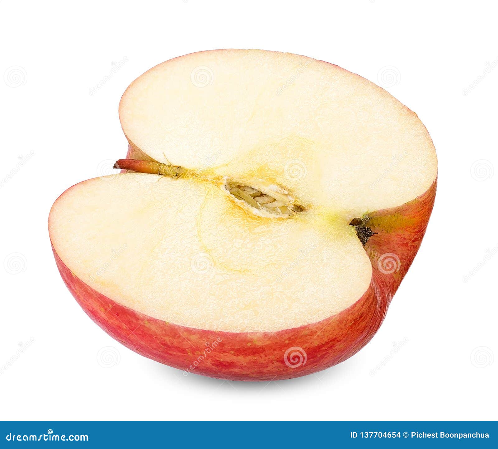 Half Apple Isolated on White Clipping Path Stock Photo - Image of ...
