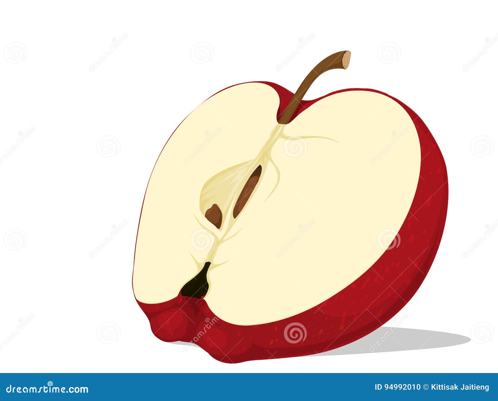 A Half of Apple Isometric View Stock Vector - Illustration of isometric ...