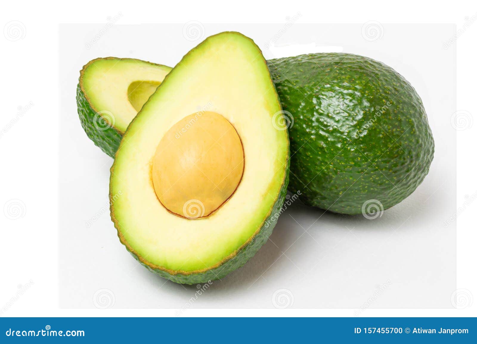Half Avocado Sliced Isolated on White Background Stock Photo - Image of ...