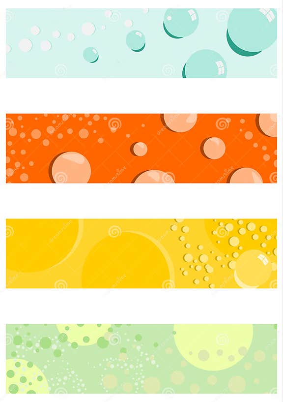 Half Banners Background Set with Bubbles. Stock Vector - Illustration ...