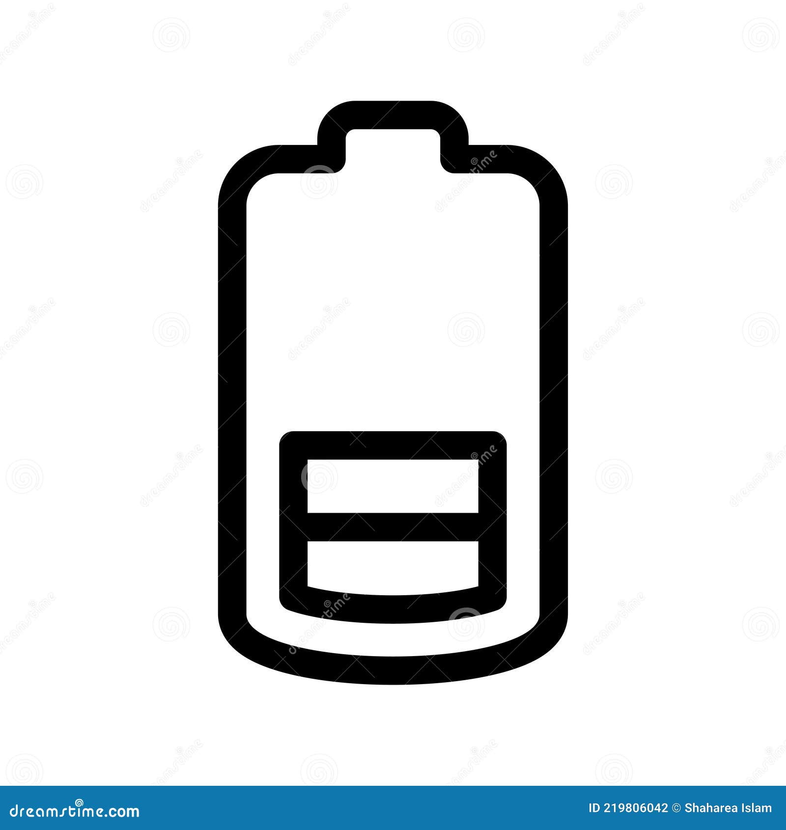 Half battery icon stock vector. Illustration of power - 219806042