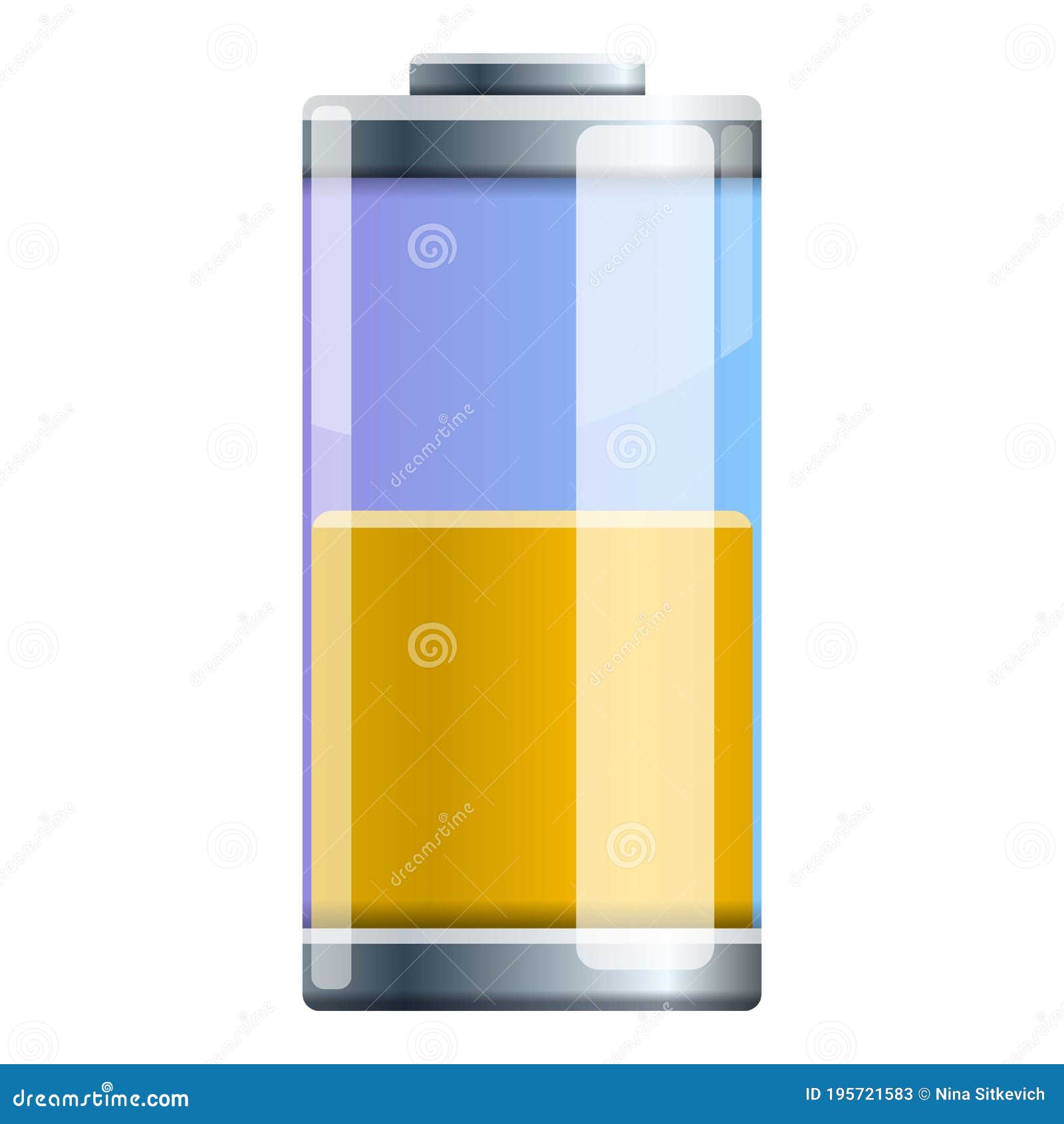 Half Battery Vector Icon Isolated On Transparent Background, Hal ...