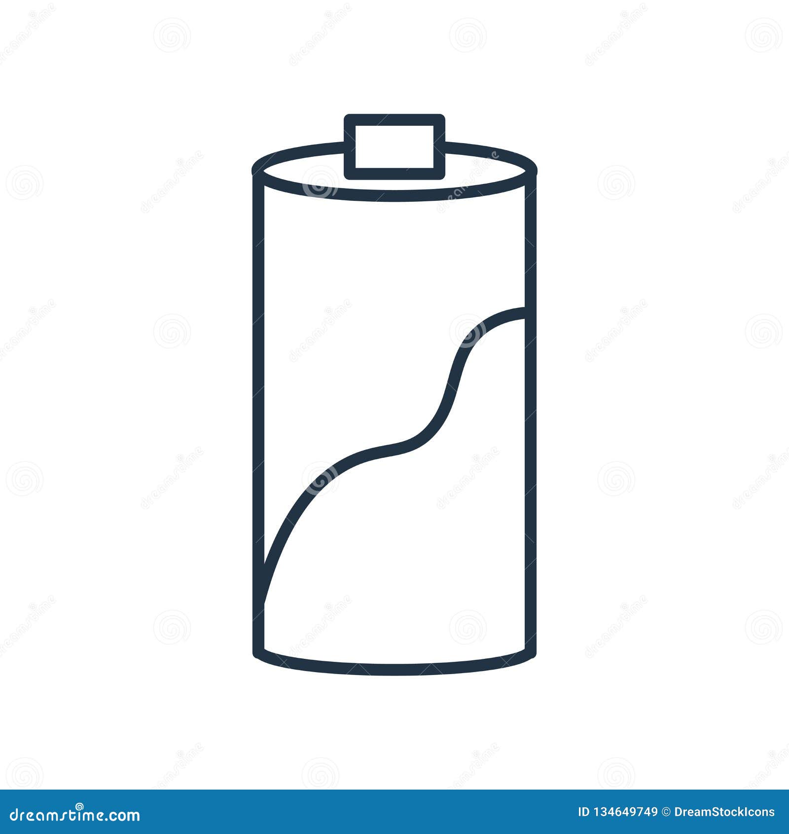 Half Battery Vector Icon Isolated On Transparent Background, Hal ...