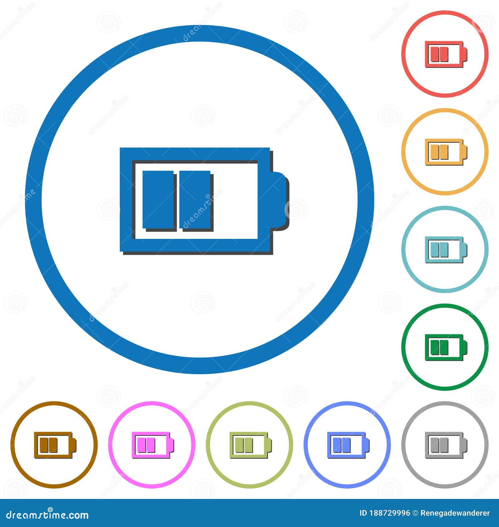 Half Battery Vector Icon Isolated On Transparent Background, Hal ...