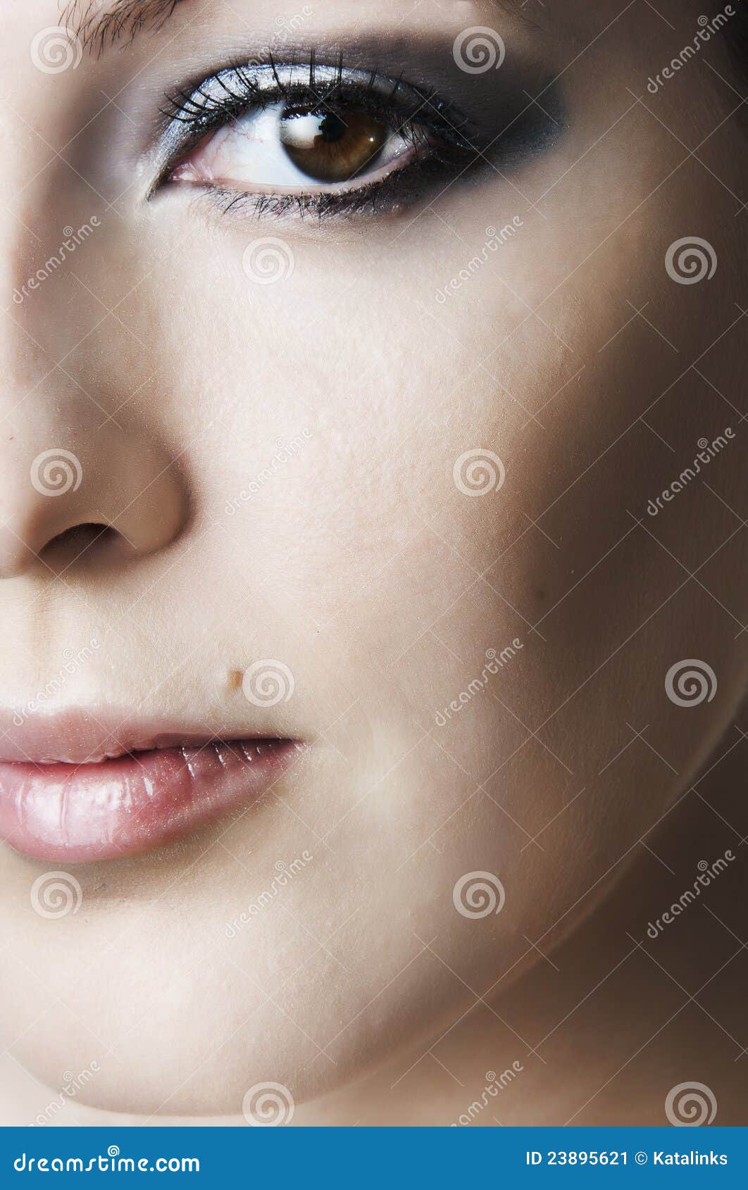 Half of beauty female face stock image. Image of portrait - 23895621