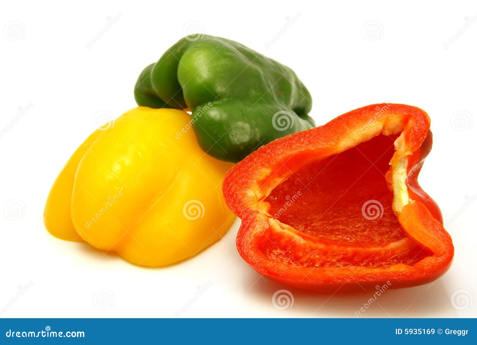 Half of Bell Peppers Over White Stock Image - Image of yellow, dish ...