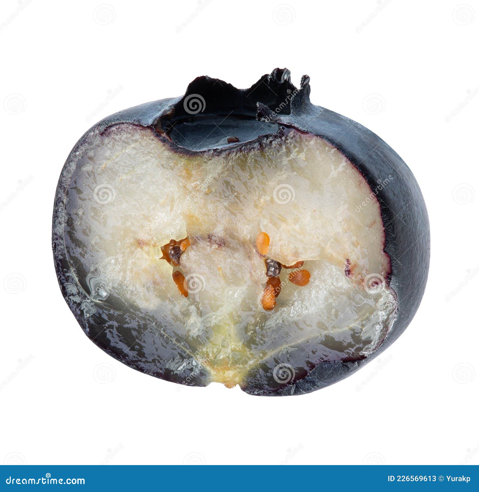 Half of Blueberry Isolated on a White Background Stock Image - Image of ...