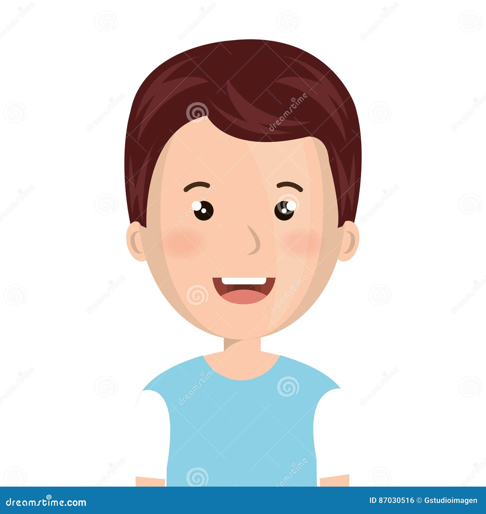 Half Body Cartoon Boy with Casual Clothes Stock Vector - Illustration ...