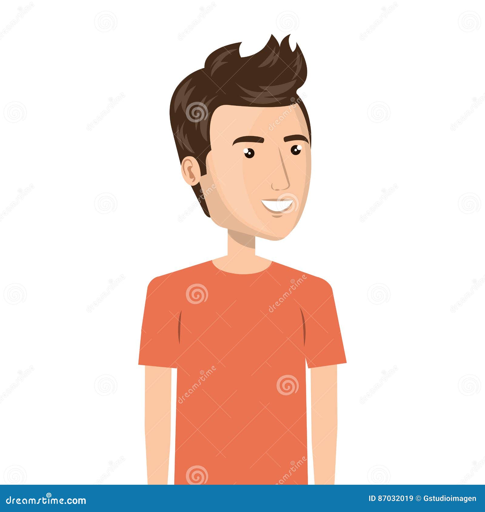 Half Body Cartoon Man in Casual Suit Stock Vector - Illustration of ...