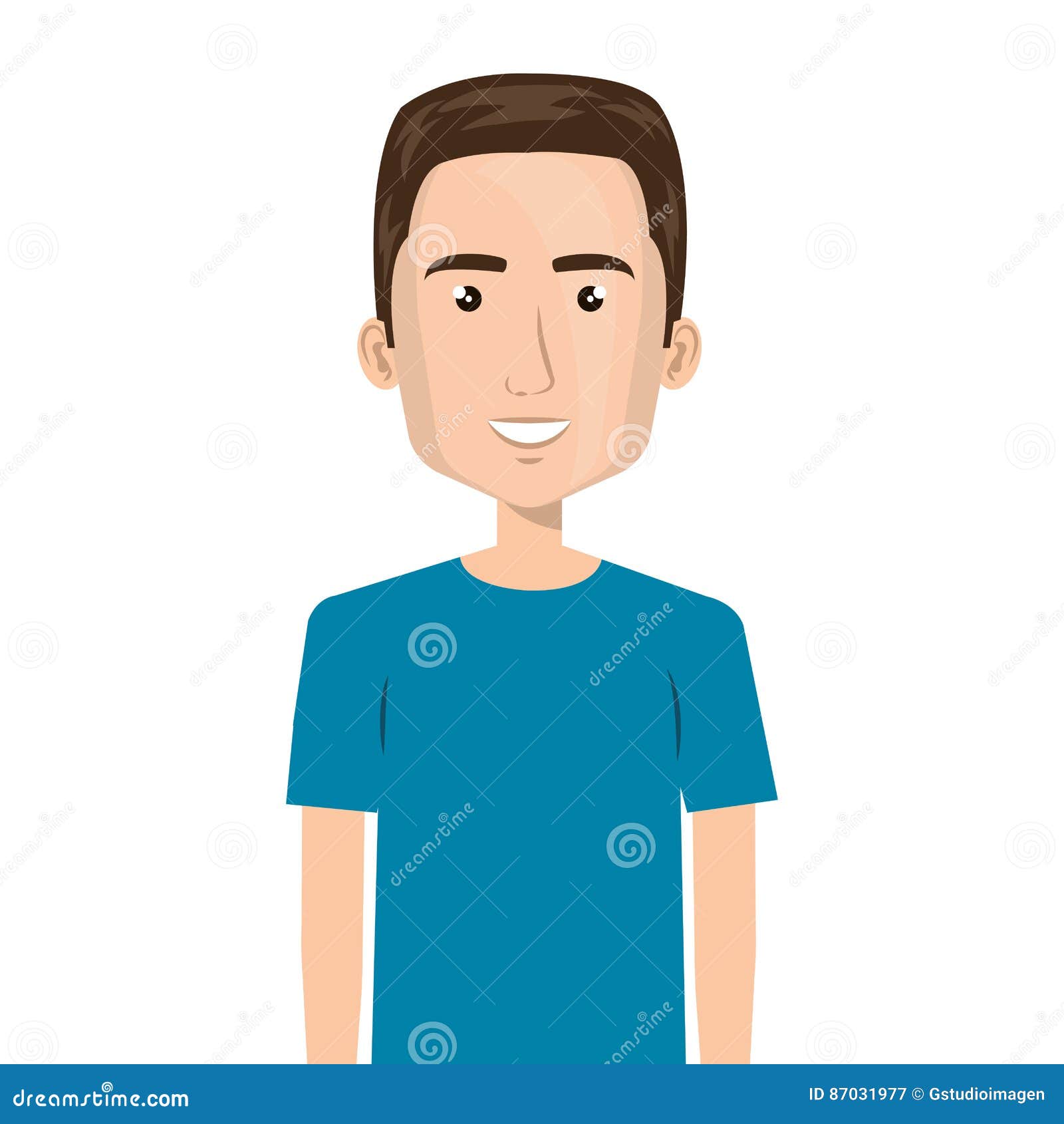 Half Body Cartoon Man with Hairstyle Stock Vector - Illustration of ...