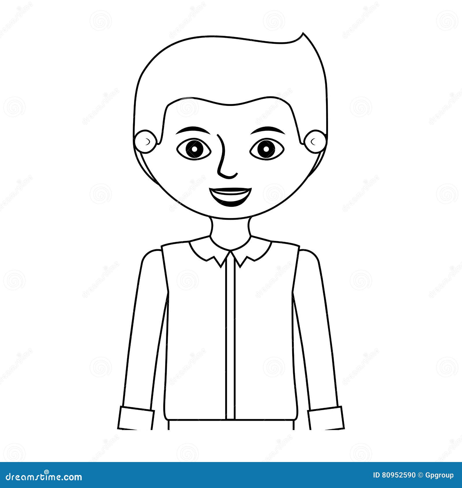 Half Body Guy Silhouette with Formal Suit Stock Vector - Illustration ...