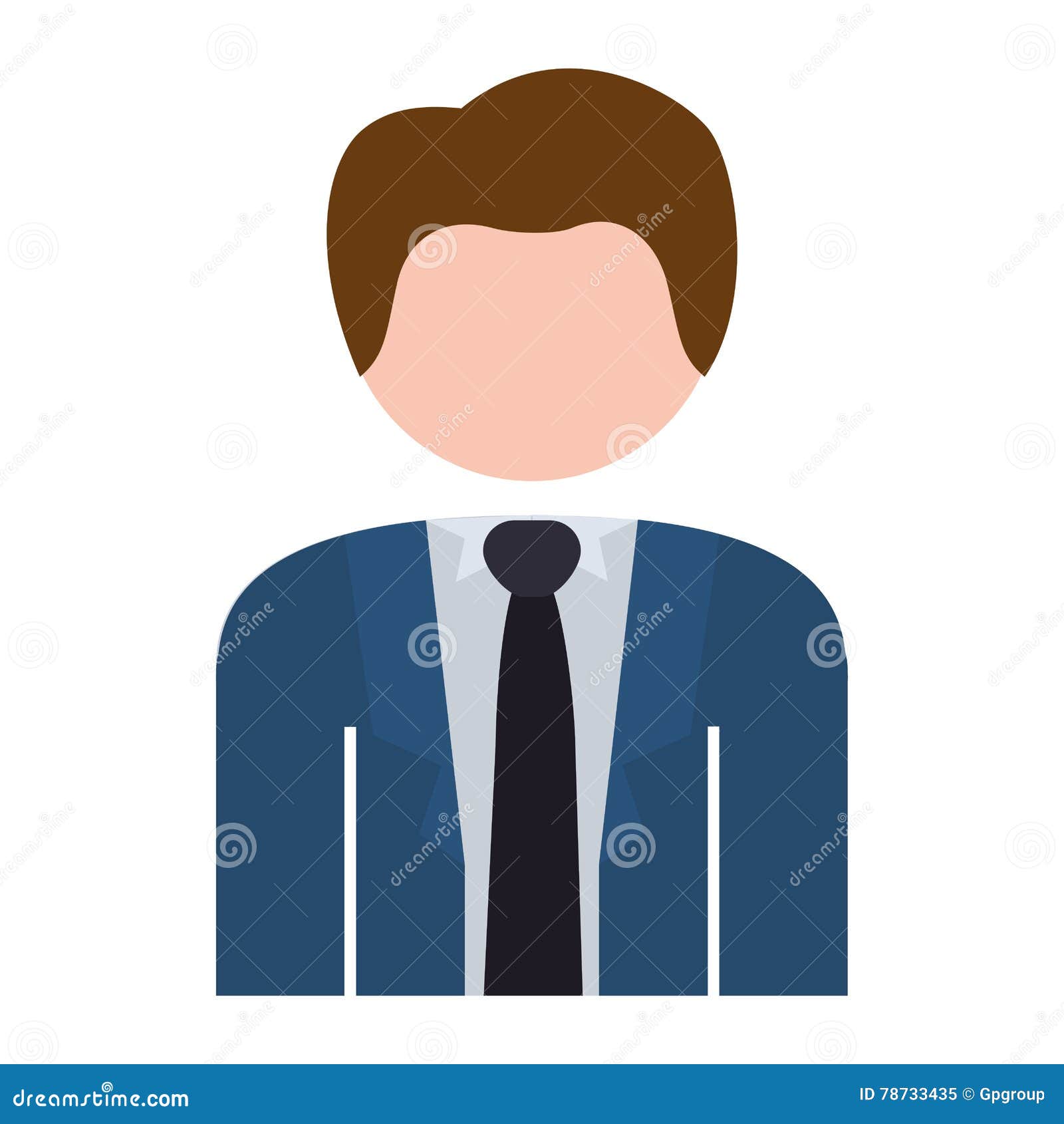 Half Body Man Formal Suit Blue Stock Vector - Illustration of jacket ...