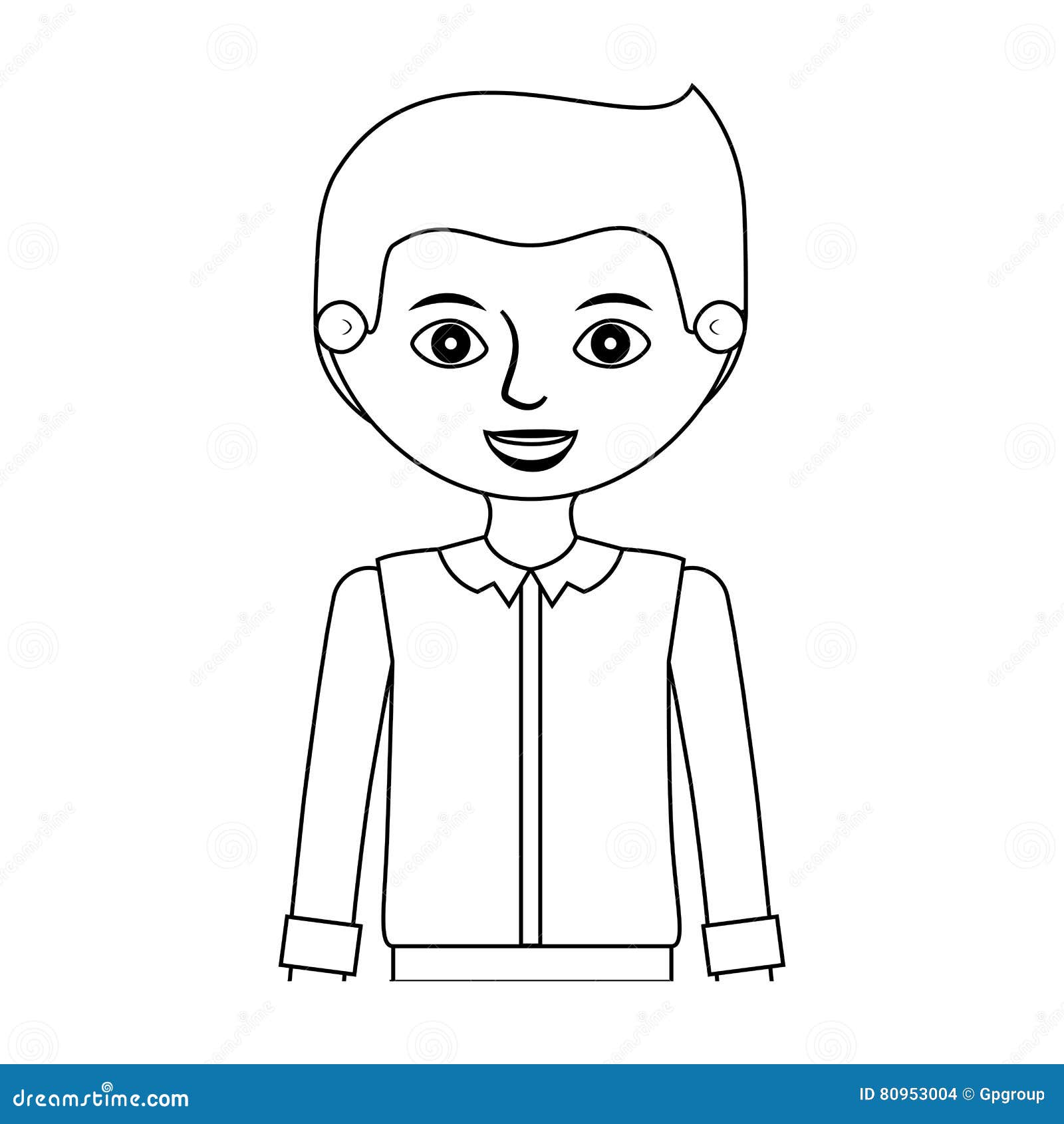 Half Body Man Silhouette with Formal Shirt Stock Vector - Illustration ...