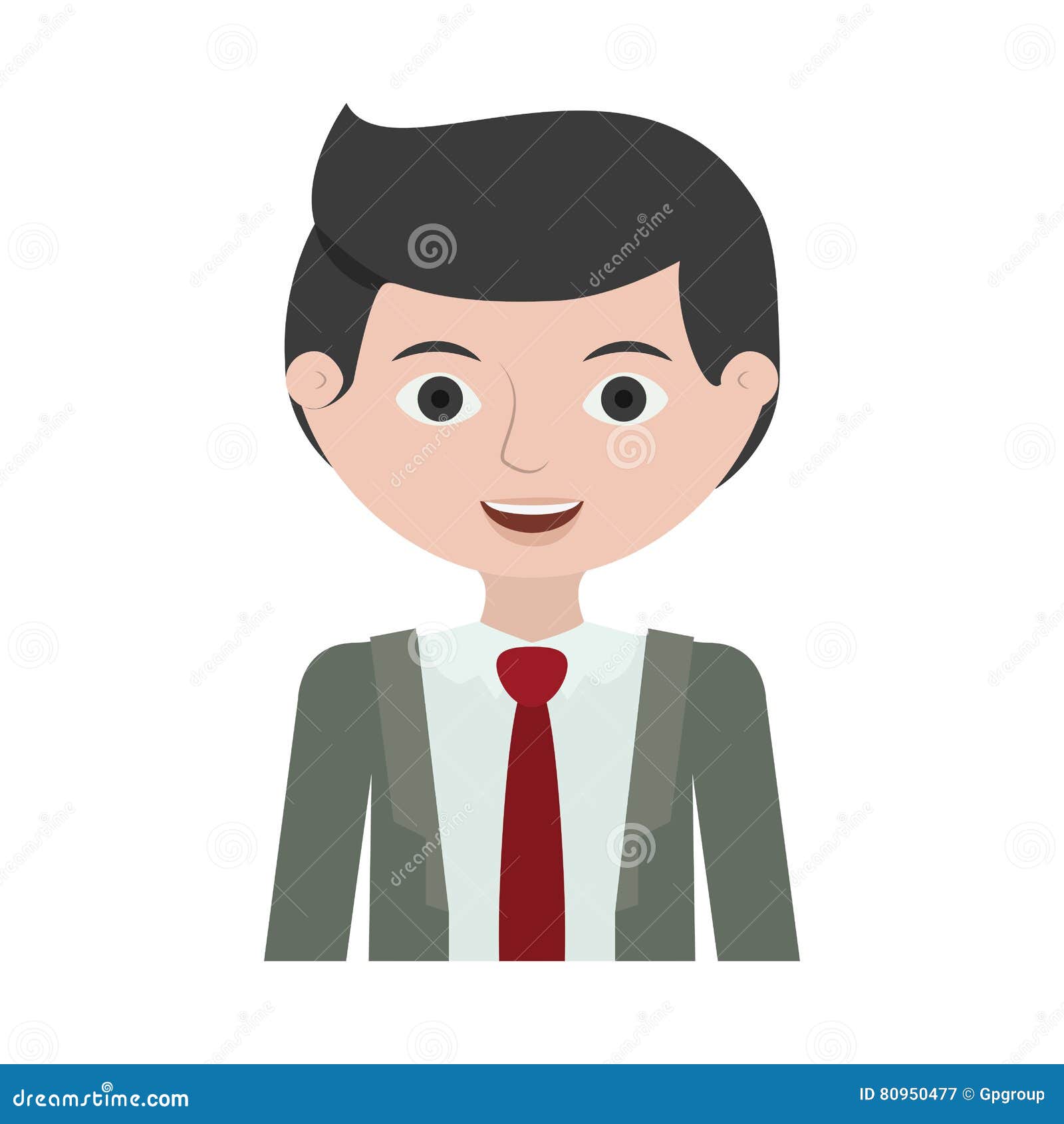 Half Body Man Young with Formal Suit Stock Vector - Illustration of ...