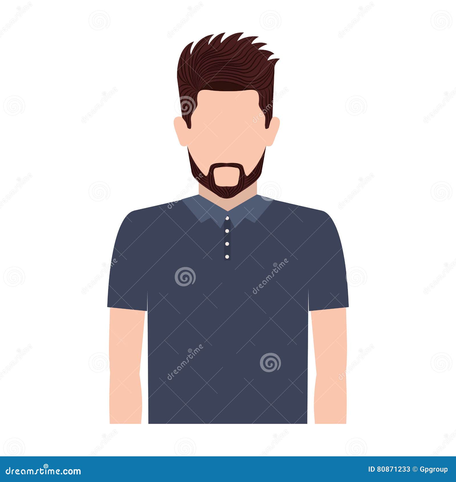 Half Body Silhouette Man with Beard Stock Vector - Illustration of suit ...