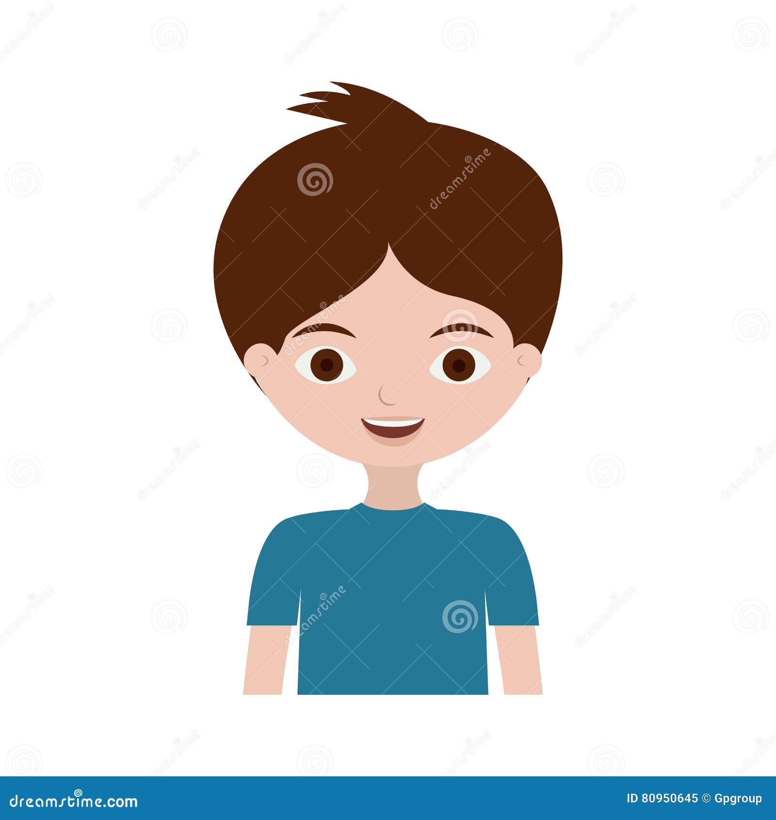 Half Body Young Boy with T-shirt Stock Vector - Illustration of male ...