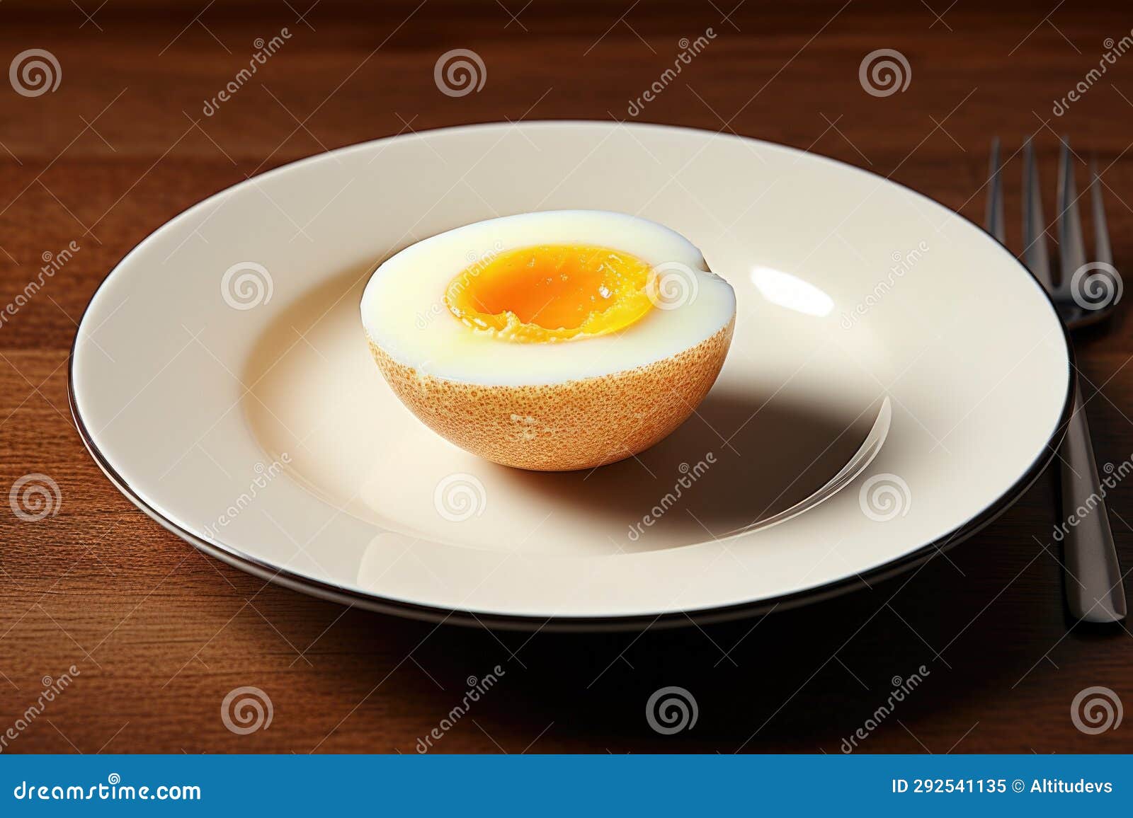 Half a Boiled Egg on a Full Dinner Plate Stock Image - Image of ...