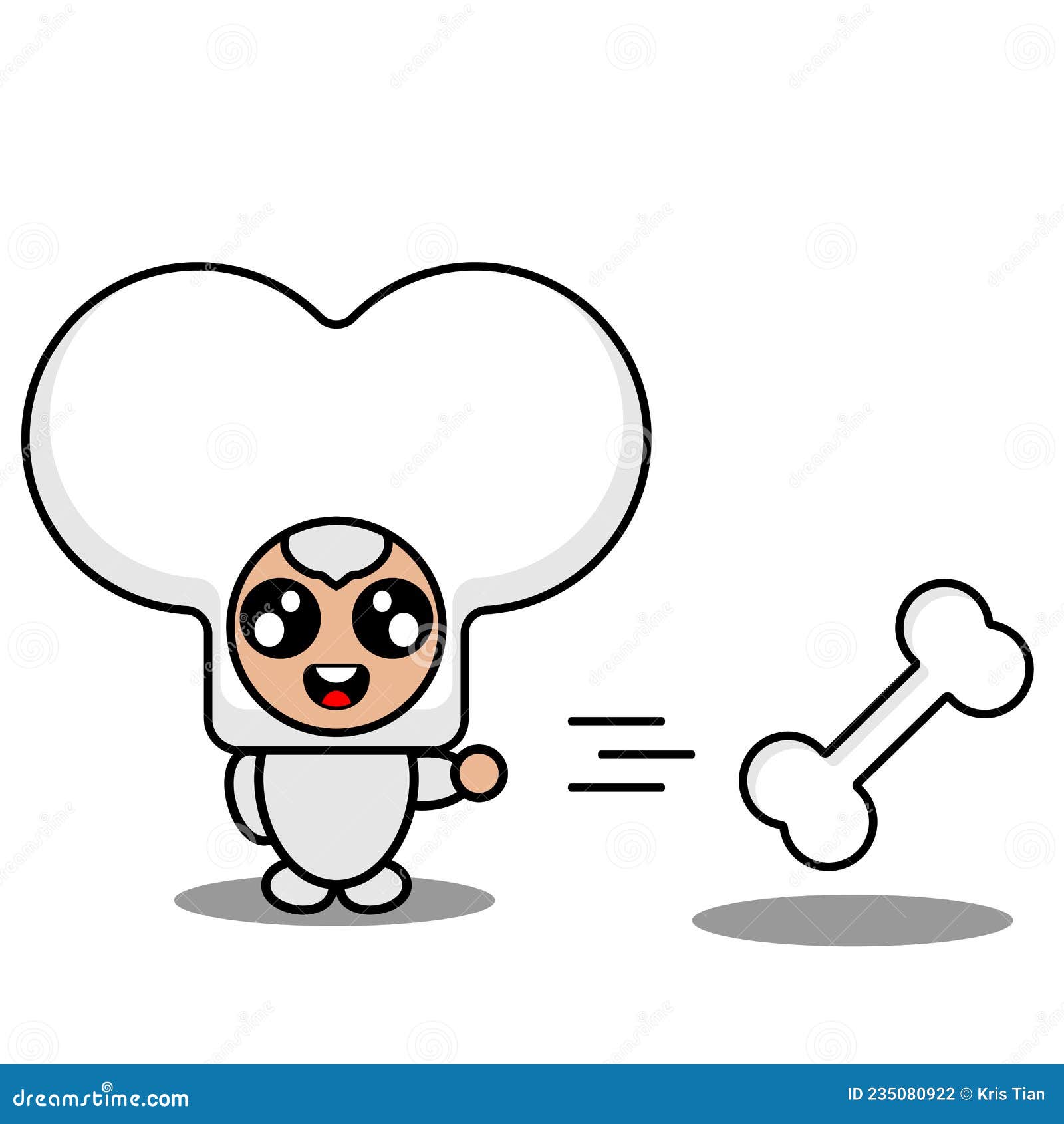 Half Bone Mascot Costume Throwing Bones Stock Vector - Illustration of ...