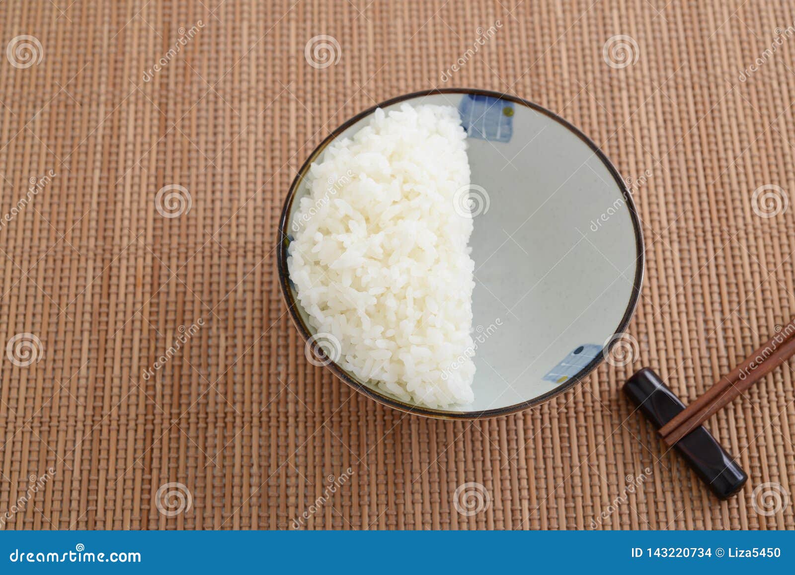 Half a bowl of rice. stock photo. Image of diet, restaurant - 143220734