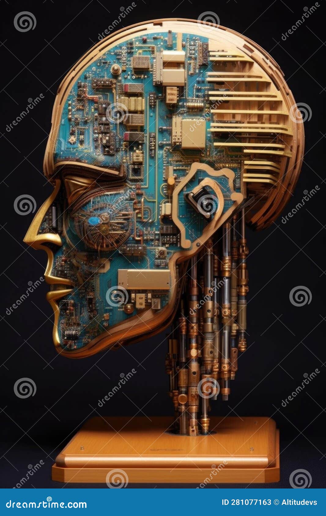 Half Brain, Half Circuit Board Technology Concept Stock Illustration ...