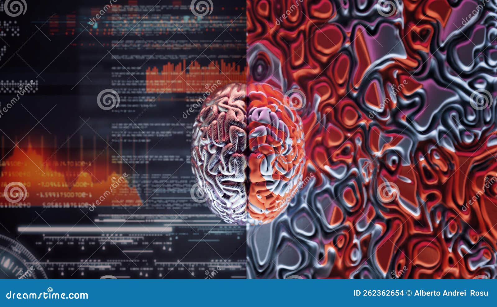 Half brain concept stock illustration. Illustration of anatomy - 262362654