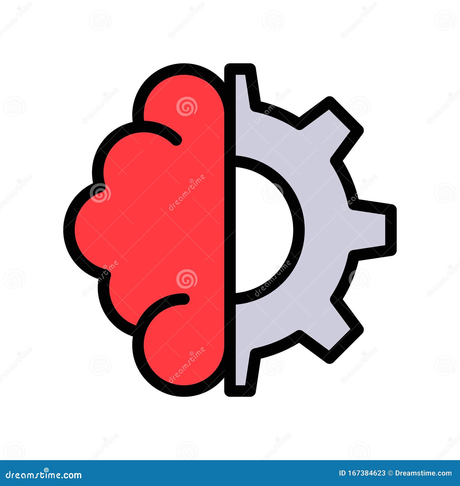 Half A Brain One Line Art. Continuous Line Drawing Of Human, Internal ...