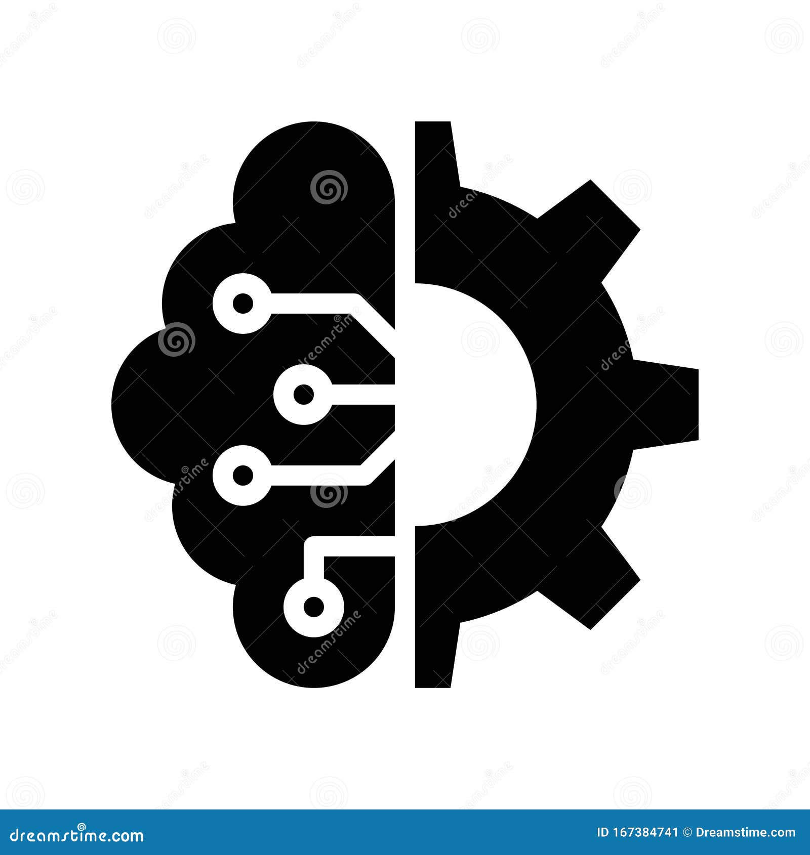 Half A Brain One Line Art. Continuous Line Drawing Of Human, Internal ...