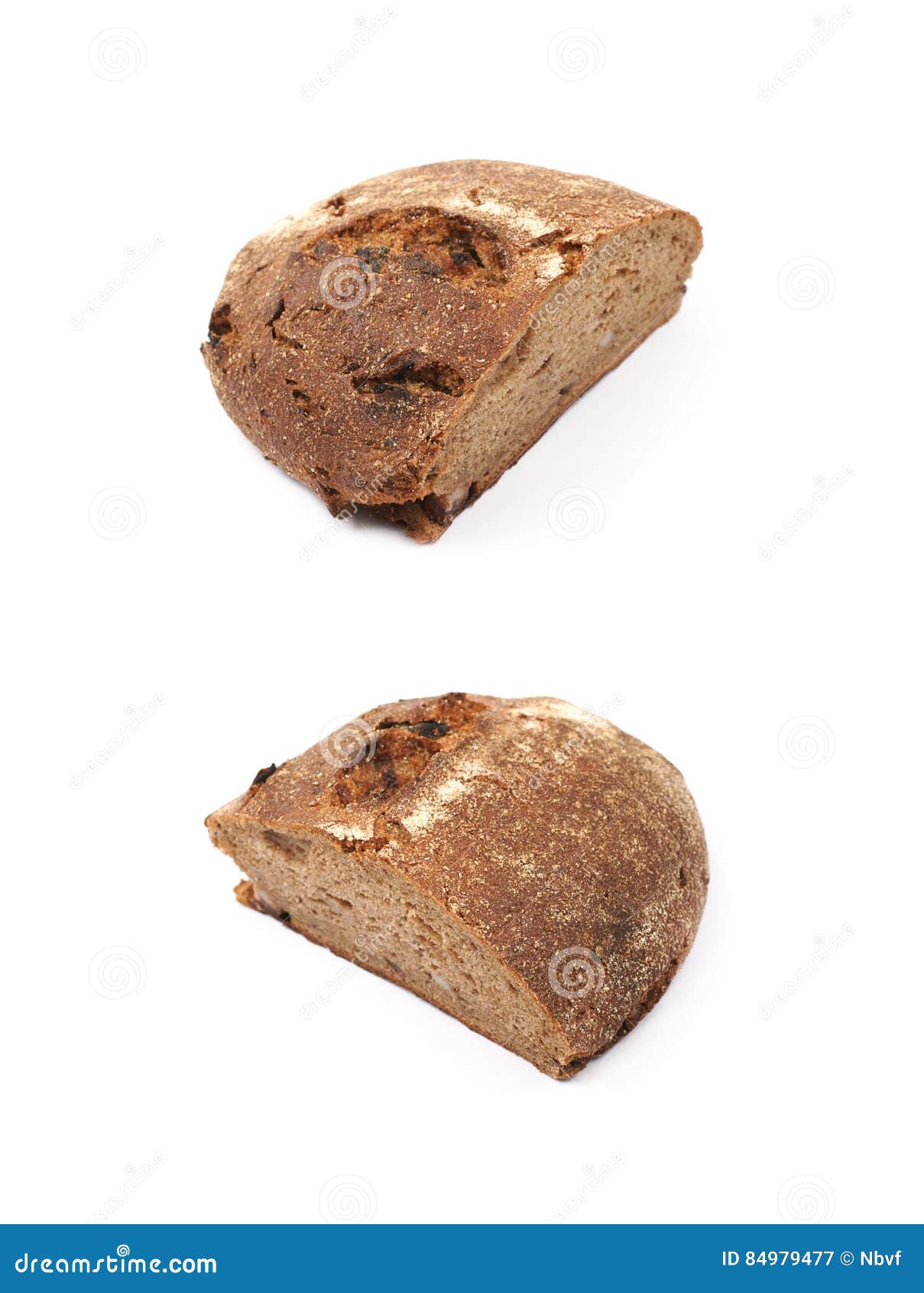 Half of a Bread Loaf Isolated Stock Image - Image of seed, background ...