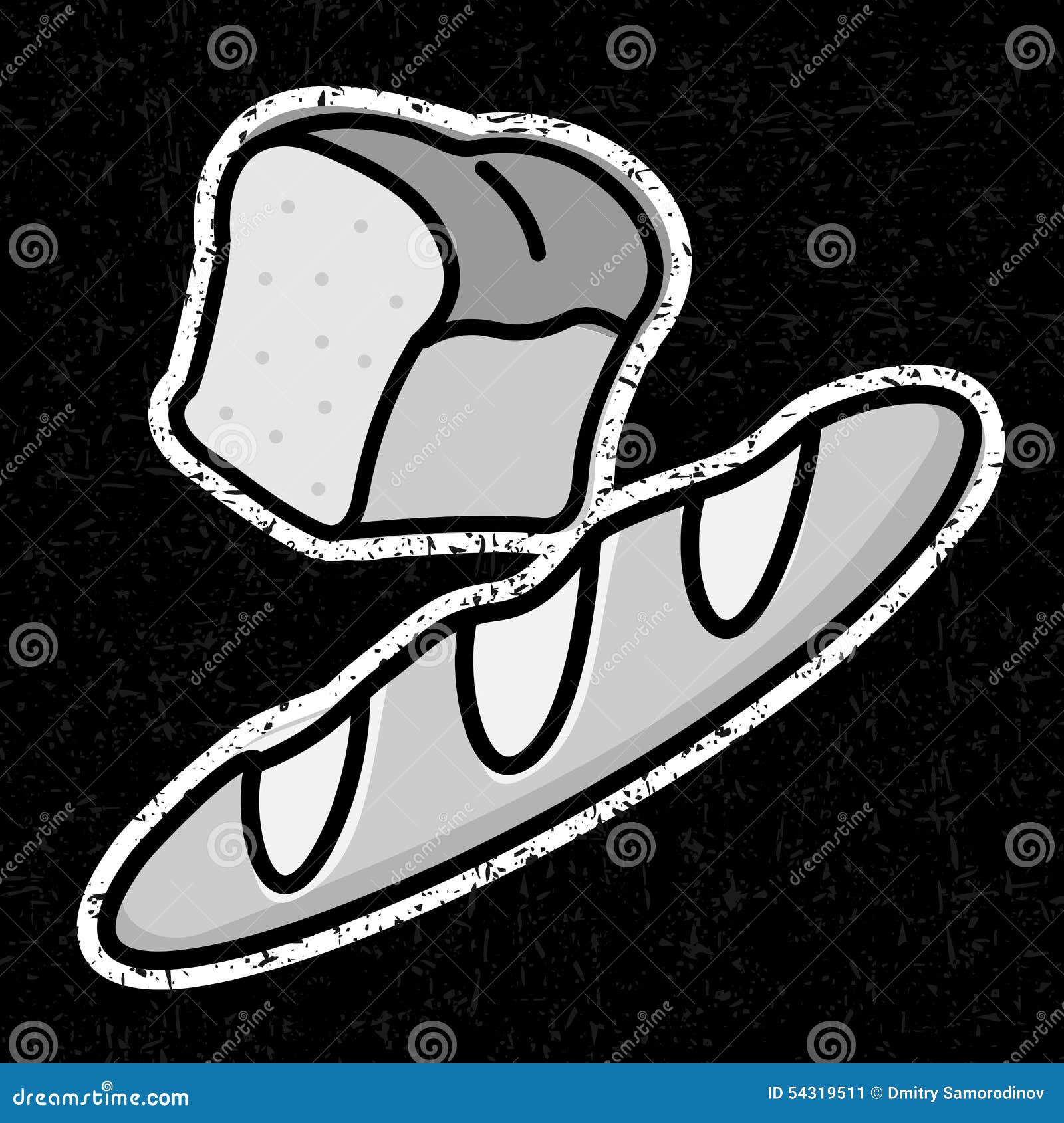 Half bread stock illustration. Illustration of food, crust - 54319511