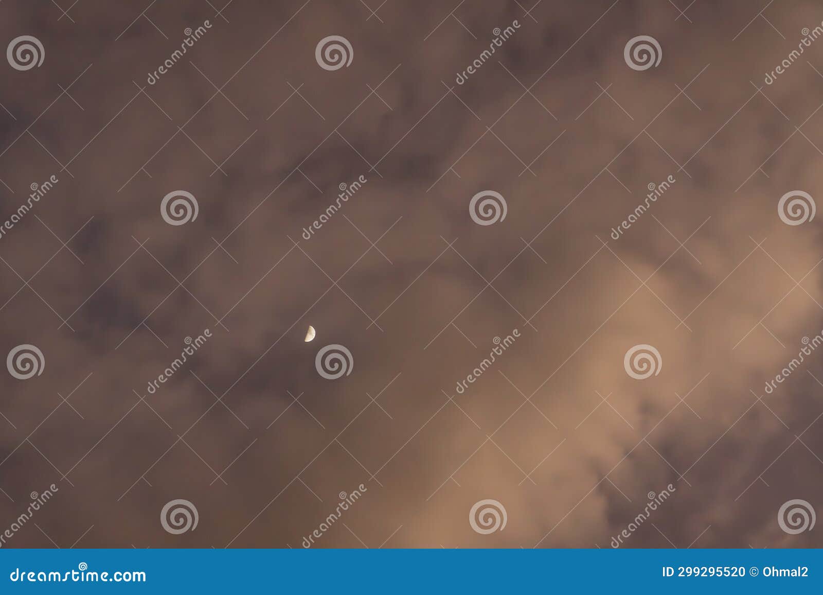 Half Bright Moon in the Middle of Cloudy Sky Background Stock Photo ...