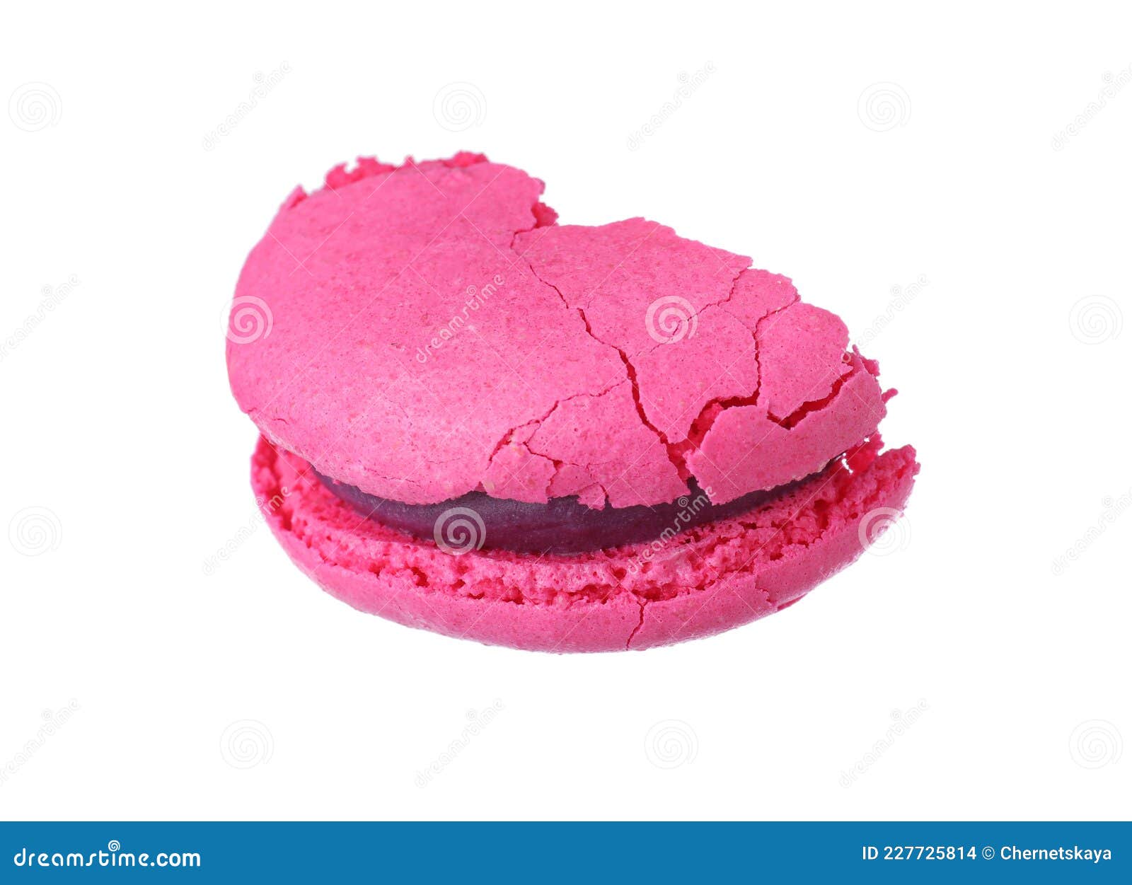 Half of Bright Pink Macaron Isolated on White Stock Photo - Image of ...
