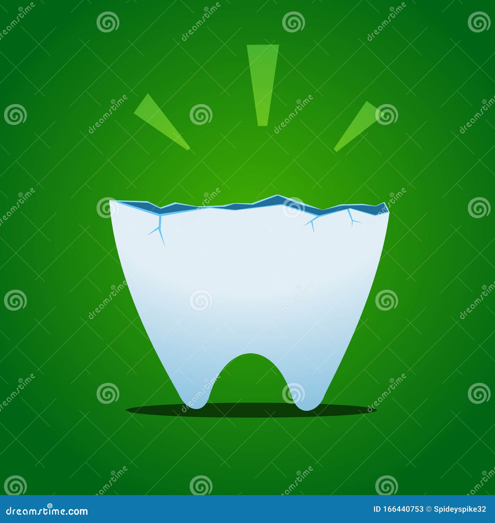 Half Broken White Tooth. Isolated Vector Illustration Stock ...