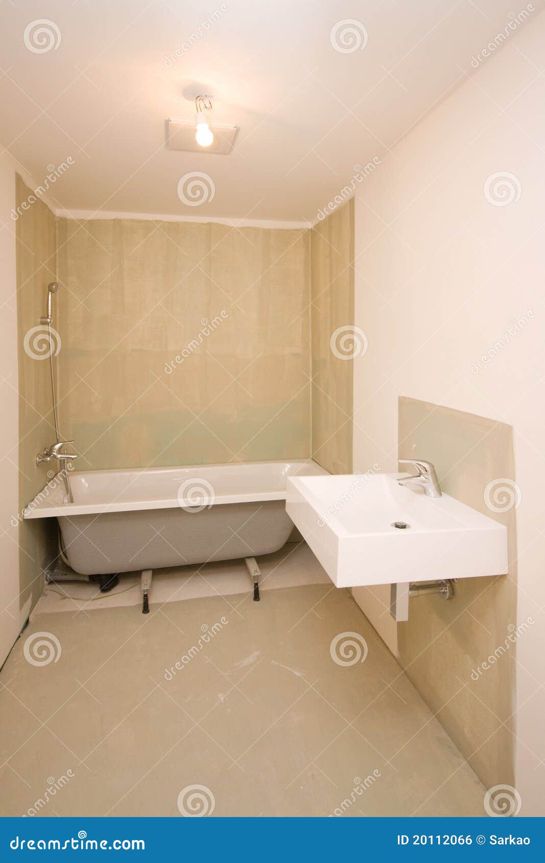 Half-built bathroom stock photo. Image of bath, interior - 20112066