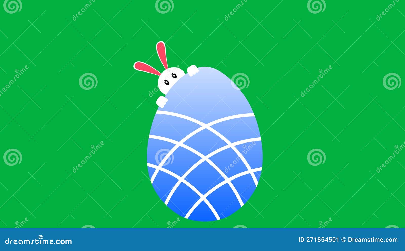 Half Bunny with Big Easter Egg on Green Screen Stock Illustration ...