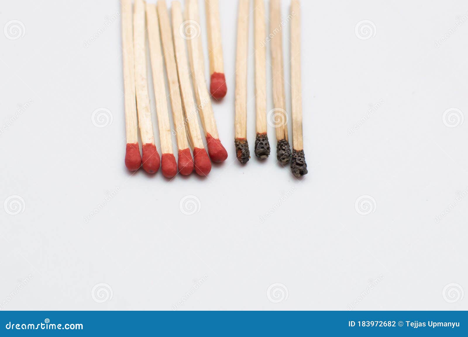 Half Burn Half Non-burnt Match Sticks Stock Photo - Image of assorted ...