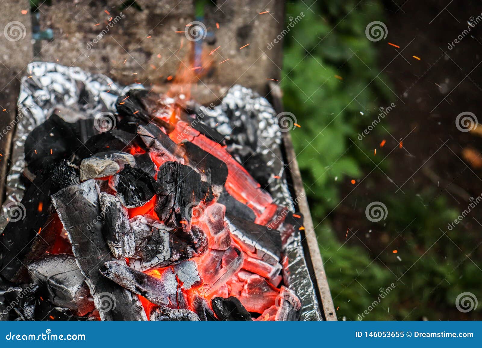 Half Burned Wood Log On Concrete Floor Royalty-Free Stock Photo ...