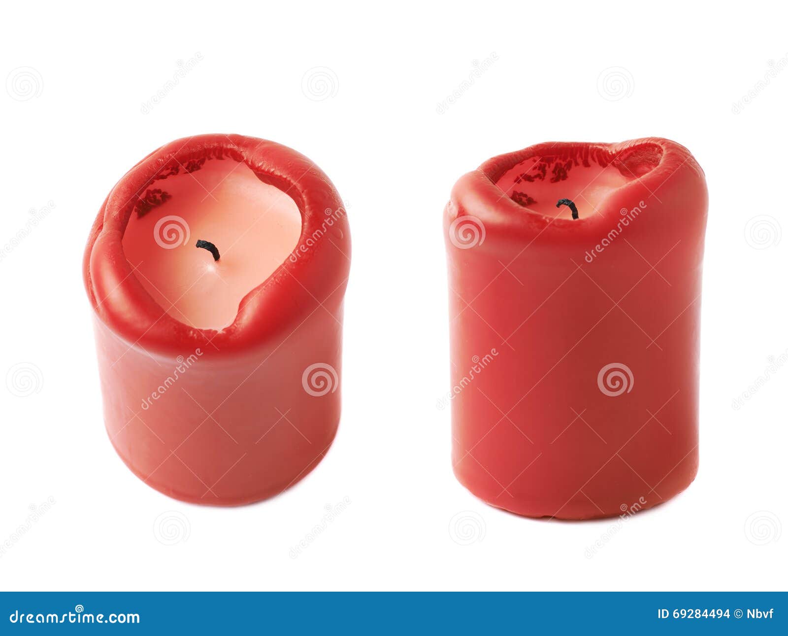 Half-burned Red Candle Isolated Stock Photo - Image of light, holiday ...