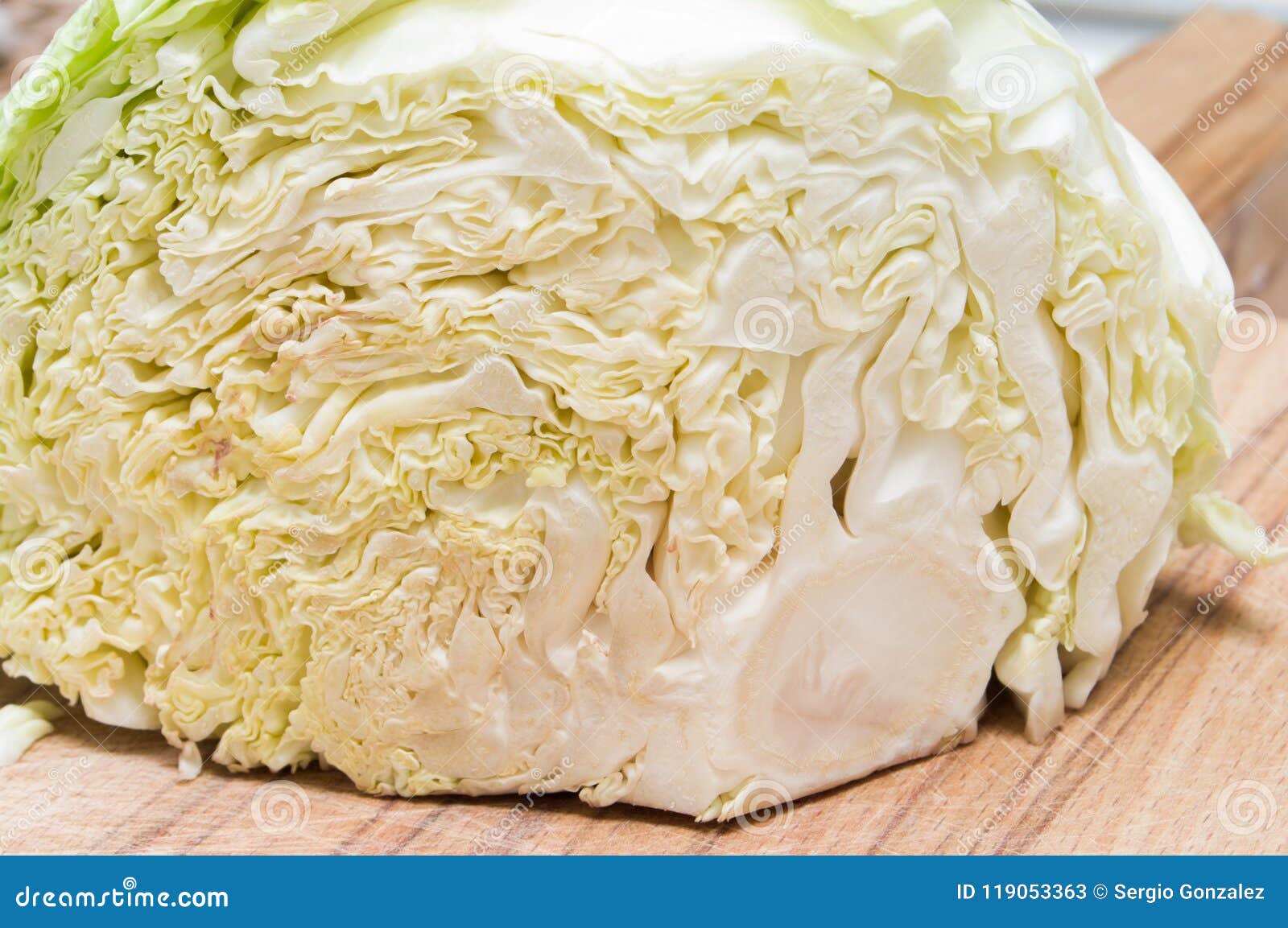 Half a cabbage stock image. Image of kitchen, wood, prepared - 119053363