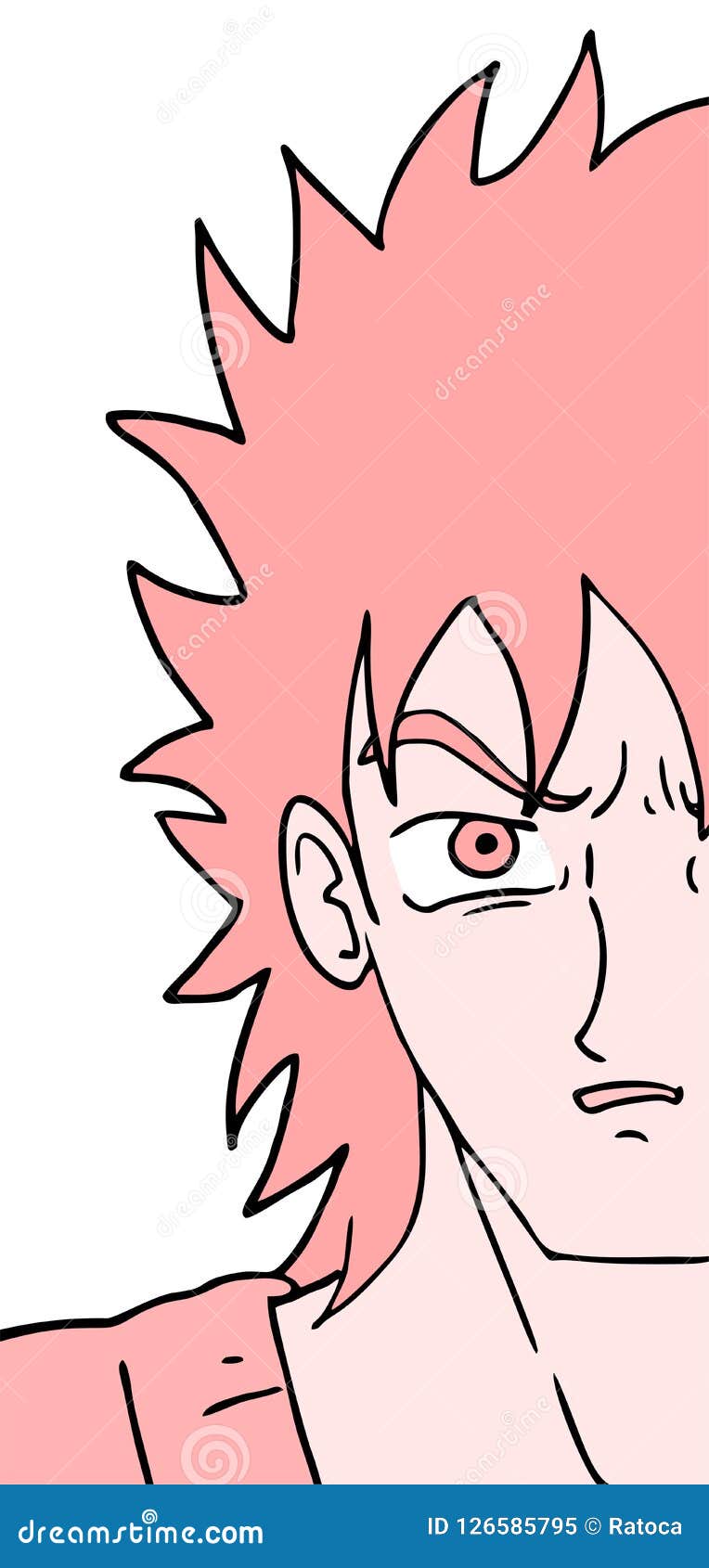 Half cartoon face stock illustration. Illustration of artistic - 126585795