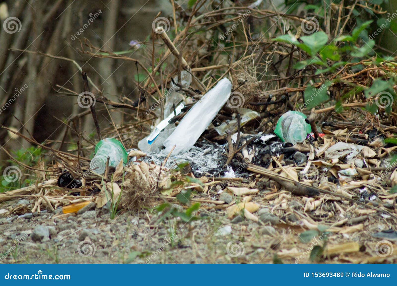 A Half-charred Heaps of Plastic Waste in the Surrounding Environment ...